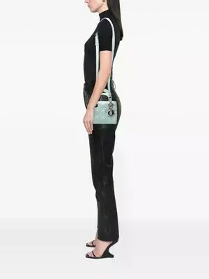 Dior 2014 Mini Patent Cannage Lady Satchel - Blue