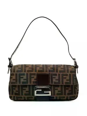 Fendi 2000-2010 Zucca Canvas Baguette Shoulder Bag