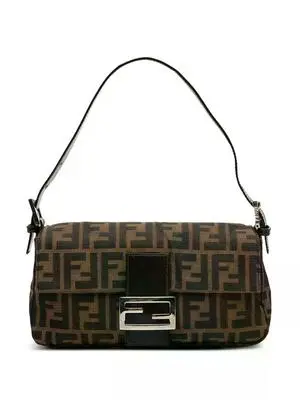 Fendi Zucca Canvas Baguette Shoulder Bag