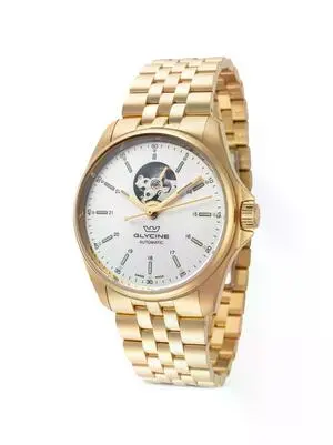 GLYCINE Combat Classic Open Heart 40mm Automatic Watch - Silver