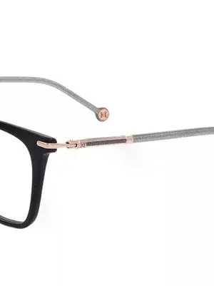 Carolina Herrera Glitter-detail Square-frame Eyeglasses - Black