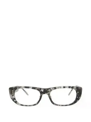 Thom Browne Tortoiseshell-effect Rectangle-frame Glasses - Grey