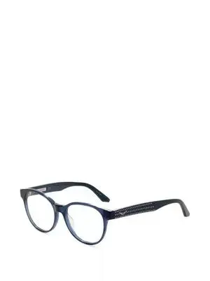 Zadig&Voltaire Crystal-embellished Round-frame Glasses - Blue