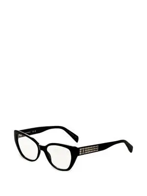 Karl Lagerfeld Logo Plaque Cat-eye Eyeglasses - Black