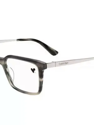Calvin Klein Tortoiseshell-effect Rectangle-frame Eyeglasses