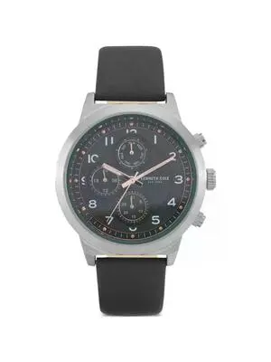 KENNETH COLE Round-face 47mm Watch - Black
