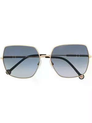 Carolina Herrera Logo Engraved Square Frame Sunglasses