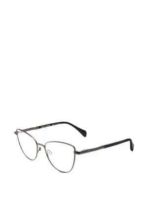 Rag & Bone Ruthenium Geometric Frame Eyeglasses - Grey