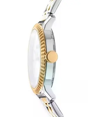 Dkny Fluted-bezel Logo-dial 36mm Watch - Silver
