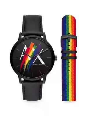 Armani Exchange Cayde Logo-print 42mm Watch - Black