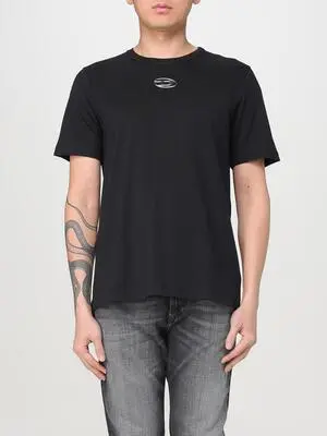 DIESEL® Oval D Logo Cotton Crewneck T-shirt - Black