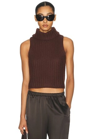 Sablyn Saige Cropped Turtleneck Top - Cinnabar