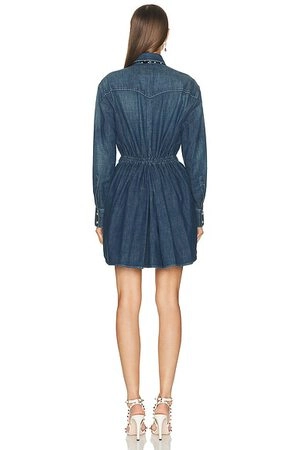 Valentino Garavani Denim Button-up Dress With Scarf