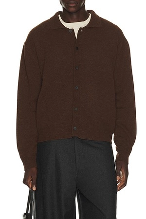 LE17SEPTEMBRE Alpaca Blend Shirt Cardigan - Brown