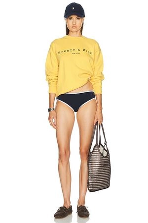 SPORTY & RICH Title Embroidered Crewneck Sweatshirt