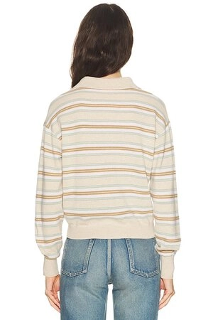 Guest In Residence Collegiate Stripe Polo Sweater