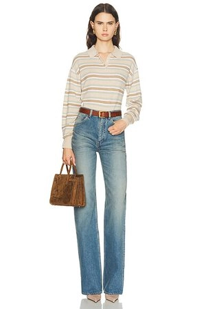 Guest In Residence Collegiate Stripe Polo Sweater
