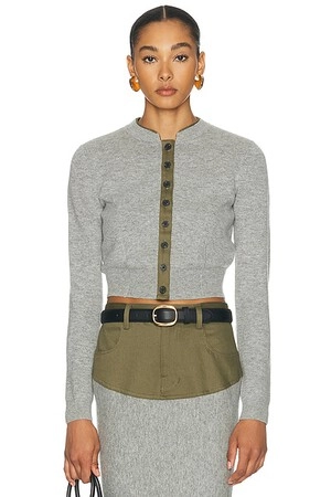 SELF-PORTRAIT Contrast Placket Cardigan