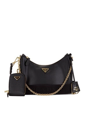 Prada Saffiano Re-edition 2005 Shoulder Bag - Black