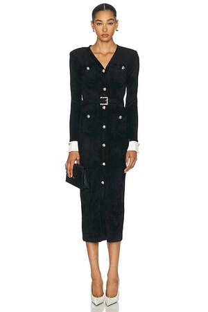 SELF-PORTRAIT Chenille Knit Midi Dress