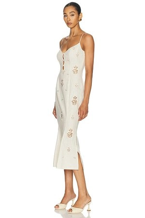 MIRROR PALAIS Regina Eyelet Linen Dress