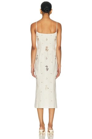 MIRROR PALAIS Regina Eyelet Linen Dress