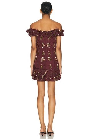 Agua Bendita Floral Print Mini Dress - Noche