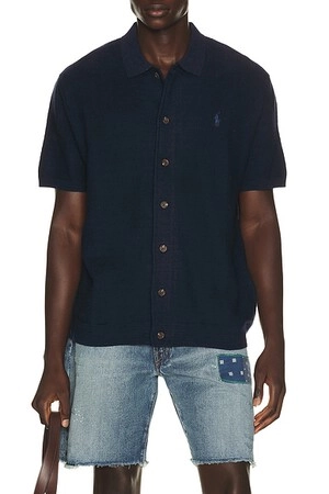 Polo Ralph Lauren Short Sleeve Cardigan Sweater - Bright Navy