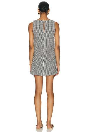 Donni. Cotton Gingham Boatneck Dress
