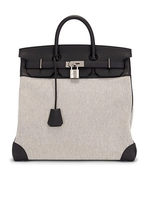 Hermès Toile & Evercolor Haut A Courroies Birkin 40 Handbag - Noir
