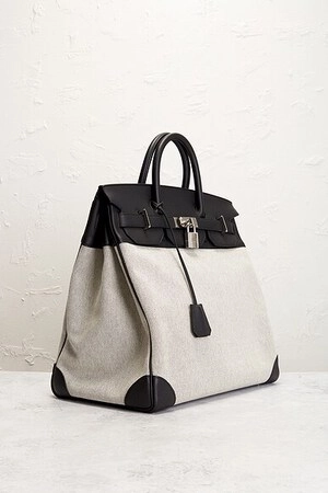 Hermès Toile & Evercolor Haut A Courroies Birkin 40 Handbag