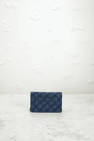 Chanel Denim Printed Wallet On Chain
