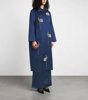 Erdem Embroidered Satin Coat