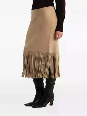 Cara Cara Delphi Fringe-trimmed Midi Skirt