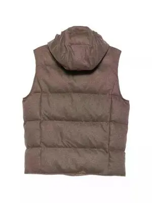 Eleventy Quilted Gilet With Drawstring Hood
