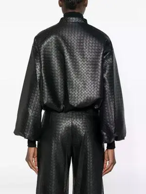 Imperial Woven-effect Balloon-sleeve Jacket