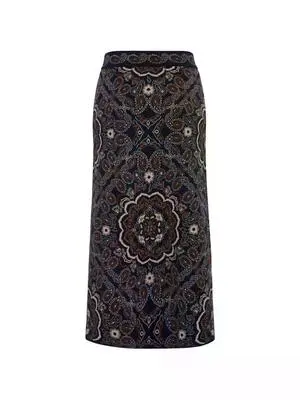 Cara Cara Clara Bandana-jacquard Maxi Skirt - Blue