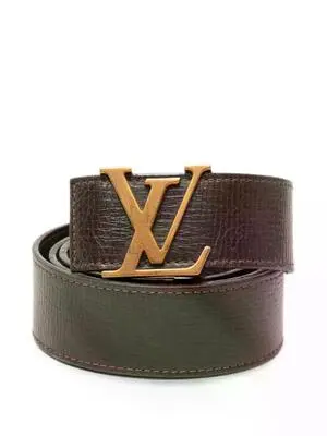 LOUIS VUITTON 2009 Calfskin Initiales Reversible Belt - Brown