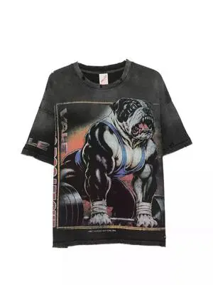 VALE FOREVER Graphic-print Distressed T-shirt - Black