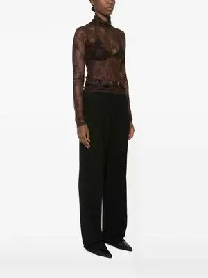 Imperial Floral-lace Roll-neck Top