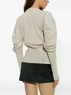 VIVIENNE WESTWOOD Eli Ruched Sleeve Cardigan - Neutrals