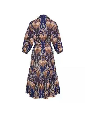 Cara Cara Hutton Floral-print Midi Dress - Blue