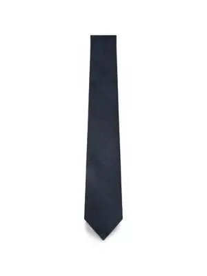 Canali Check Pattern Neck Tie - Blue