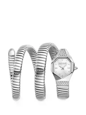 Just Cavalli Ambra Snake Crystal 22mm Watch - Silver