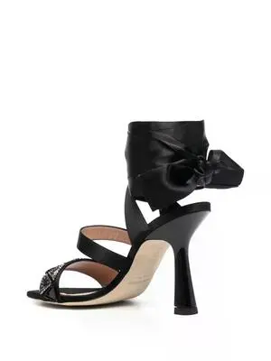 Alberta Ferretti 105mm Bead-embellished Lace-up Sandals