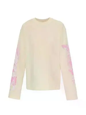 DIESEL® Long-sleeve T-shirt With Graphic Prints And Crystals