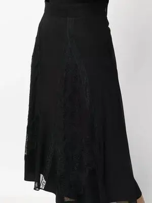 Alberta Ferretti Lace Detail Midi Skirt