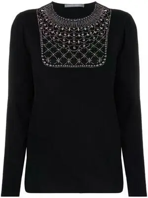 Alberta Ferretti Embellished Collar Jumper