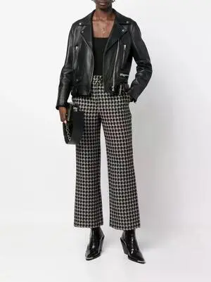 Alberta Ferretti Cropped Geometric-print Trousers