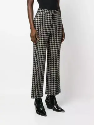 Alberta Ferretti Cropped Geometric-print Trousers
